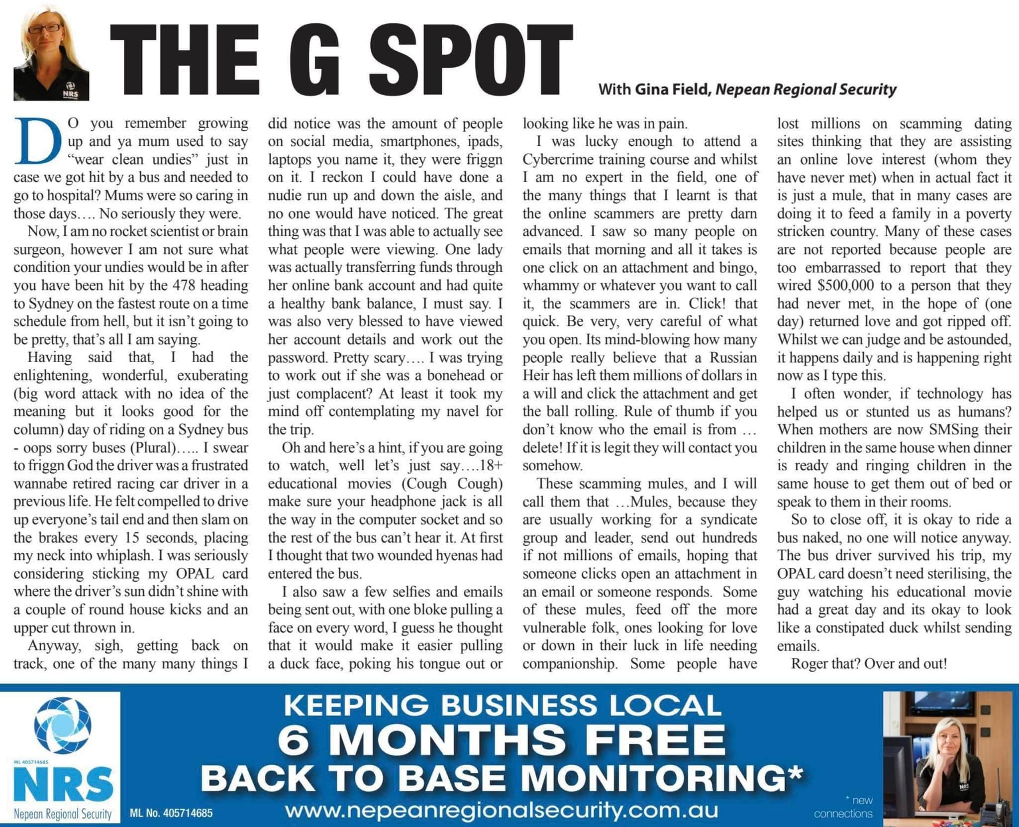 Gina in Nepean News - Gina Field